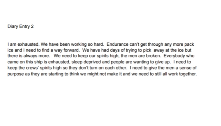 Shackleton’s Diary by Oak Class. – St Michael’s School Aldbourne