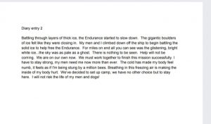 Shackleton’s Diary by Oak Class. – St Michael’s School Aldbourne